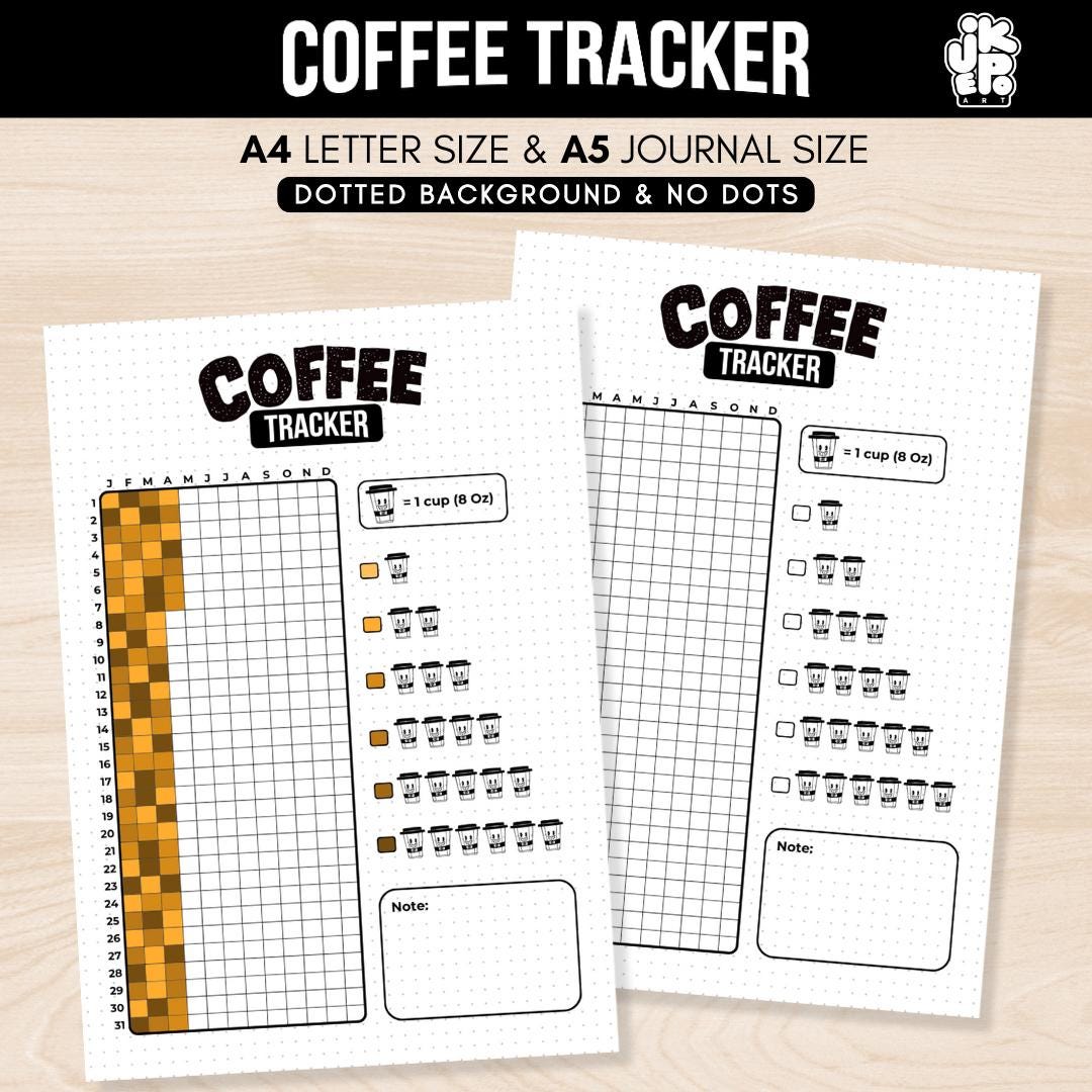 Coffee Tracker Printable | Caffeine Journal | Daily Coffee Log ...