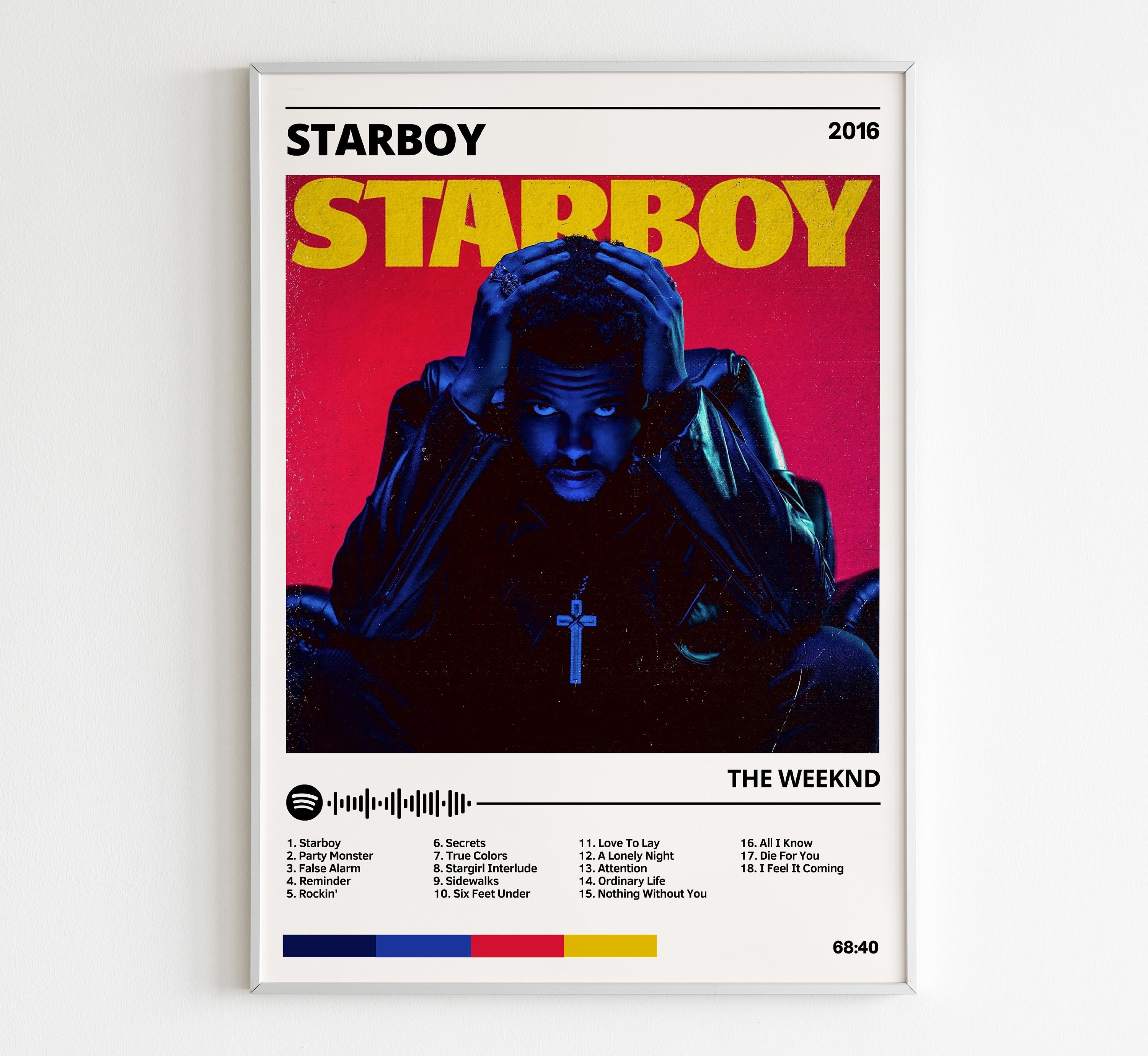 Weeknds Poster | Starboy Album Cover | Retro Music Premium Matte ...