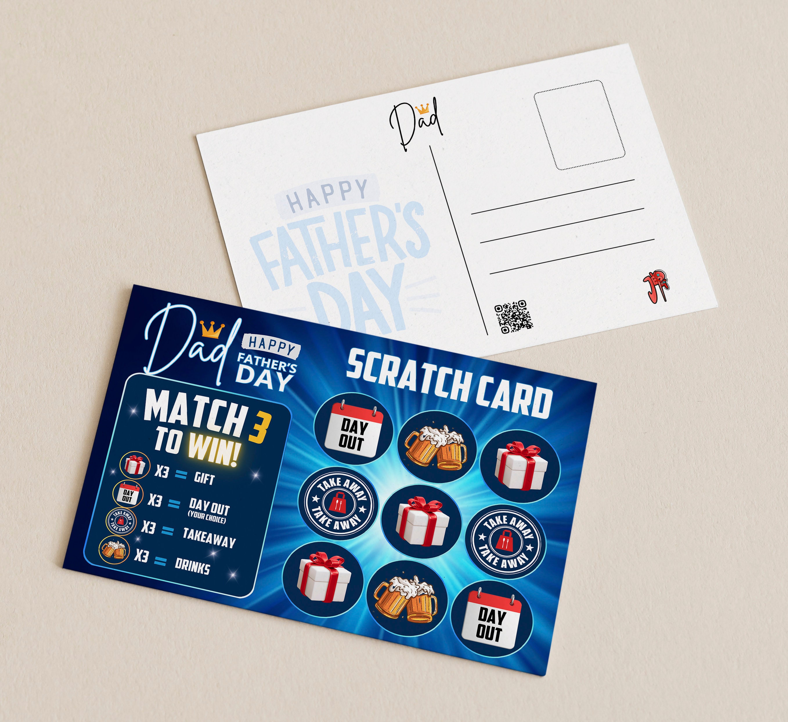 Dad Reveal Card Gift Idea Fathers Day Surprise Fun for Dad Scratch Card ...