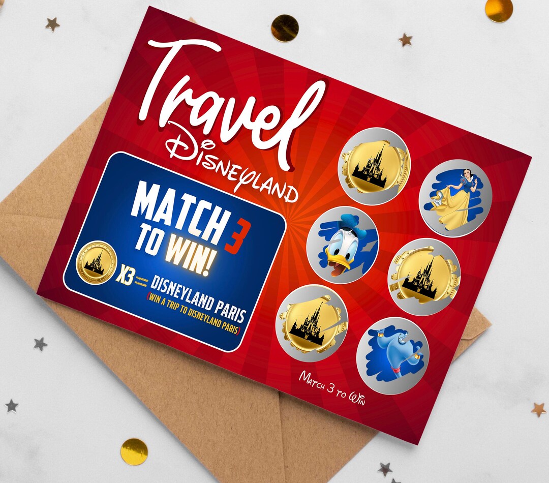 Disneyland Scratch Card Reveal Walt Disney World Gift Surprise Travel ...