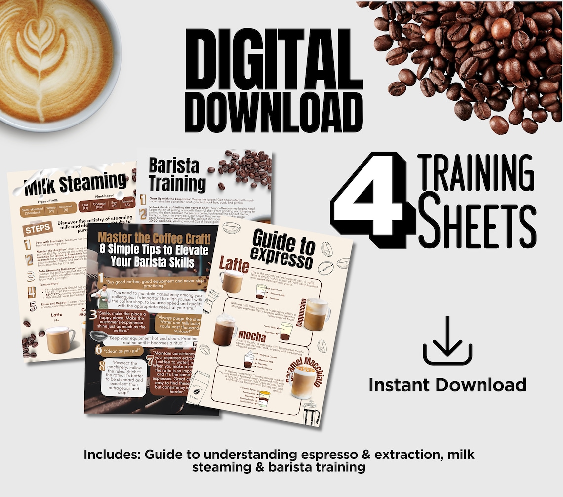 Barista Guide Training Coffee Shop Business Employee Coffee & Beverage ...