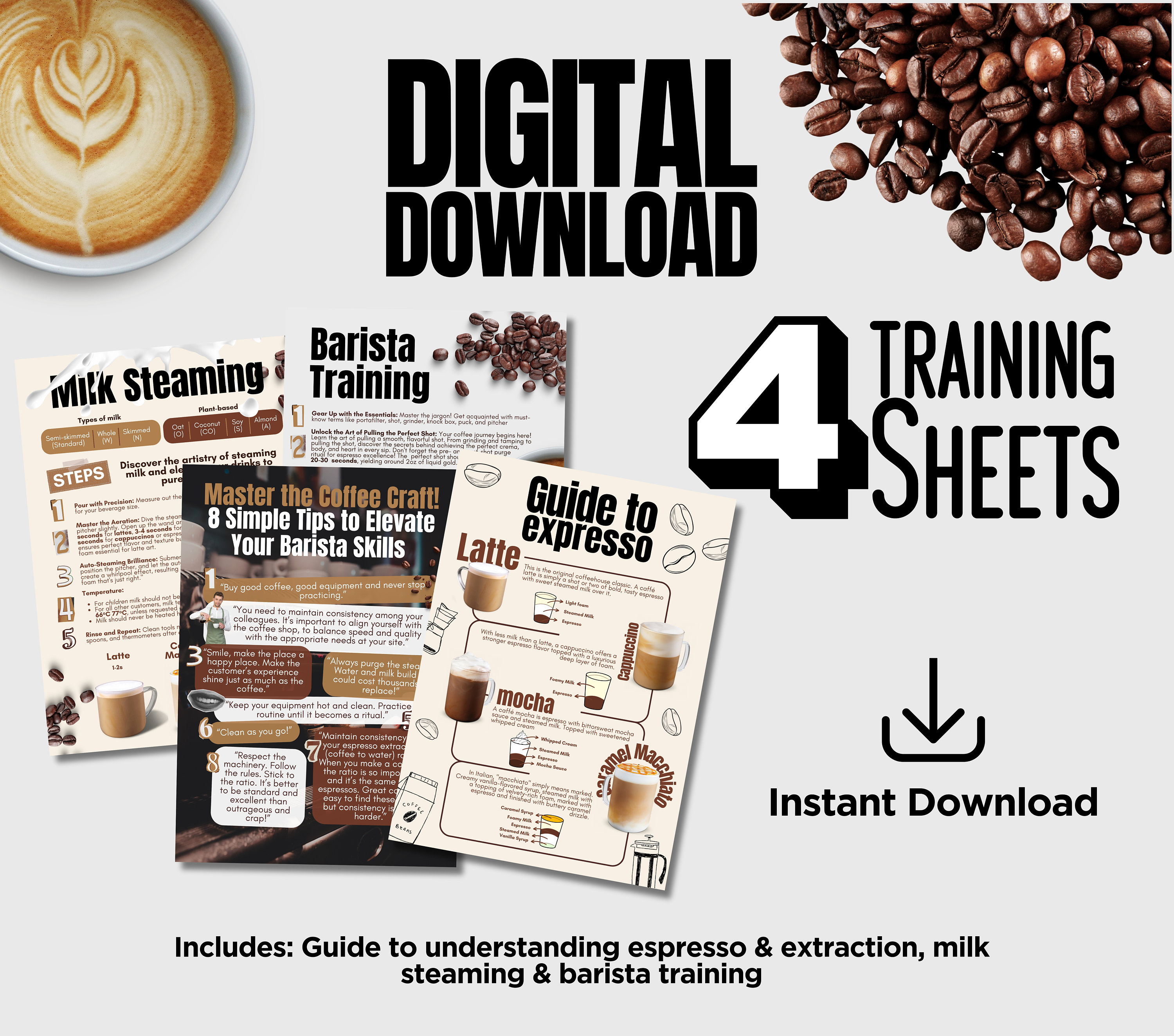 Barista Guide Training Coffee Shop Business Employee Coffee & Beverage ...