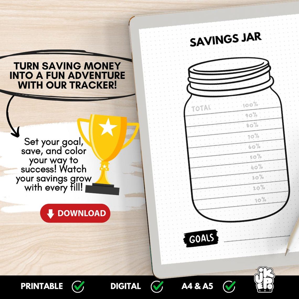 Savings Jar Tracker Printable | Money Saving | Savings Journal Page ...