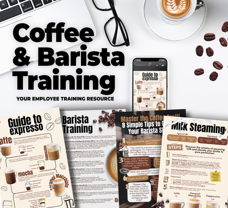 Barista Guide Training Coffee Shop Business Employee Coffee & Beverage Guide Home Barista ...