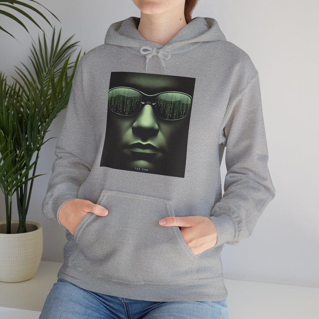 The One Cyberpunk Hacker-inspired Matrix Code Hooded Sweatshirt Unisex ...