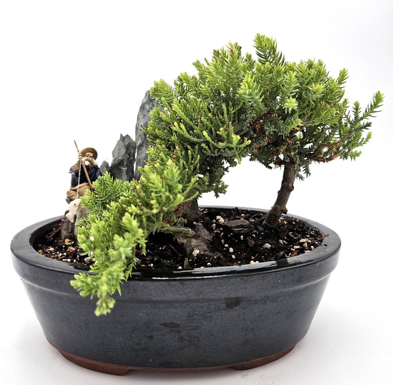 Black Oval Fisherman Pot Figurine Garden Pot Holiday Gift for - Etsy