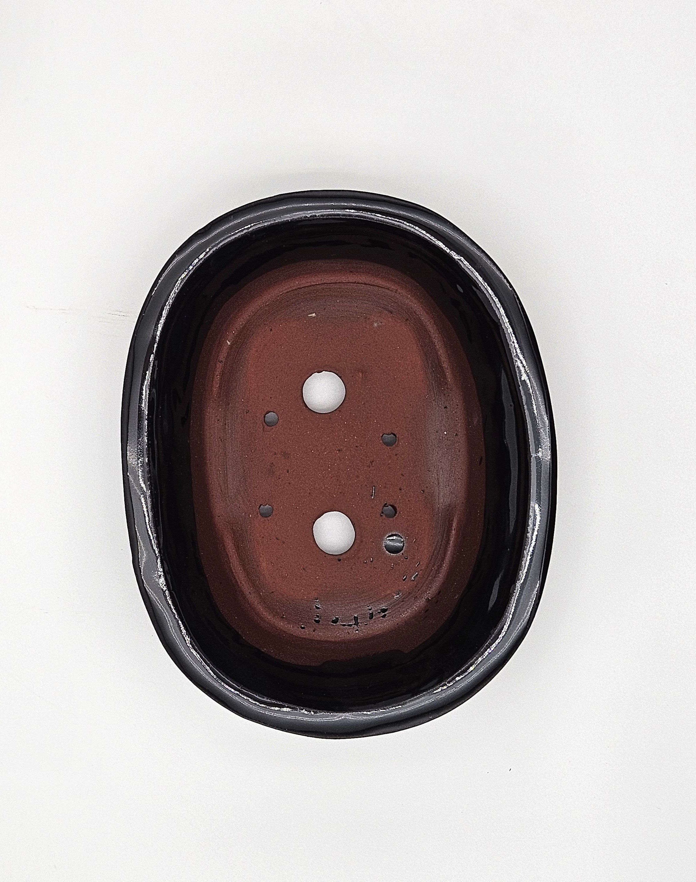 Black Oval Ceramic Pot for Indoor Tree Pot Med Glossy Ceramic Pot for ...