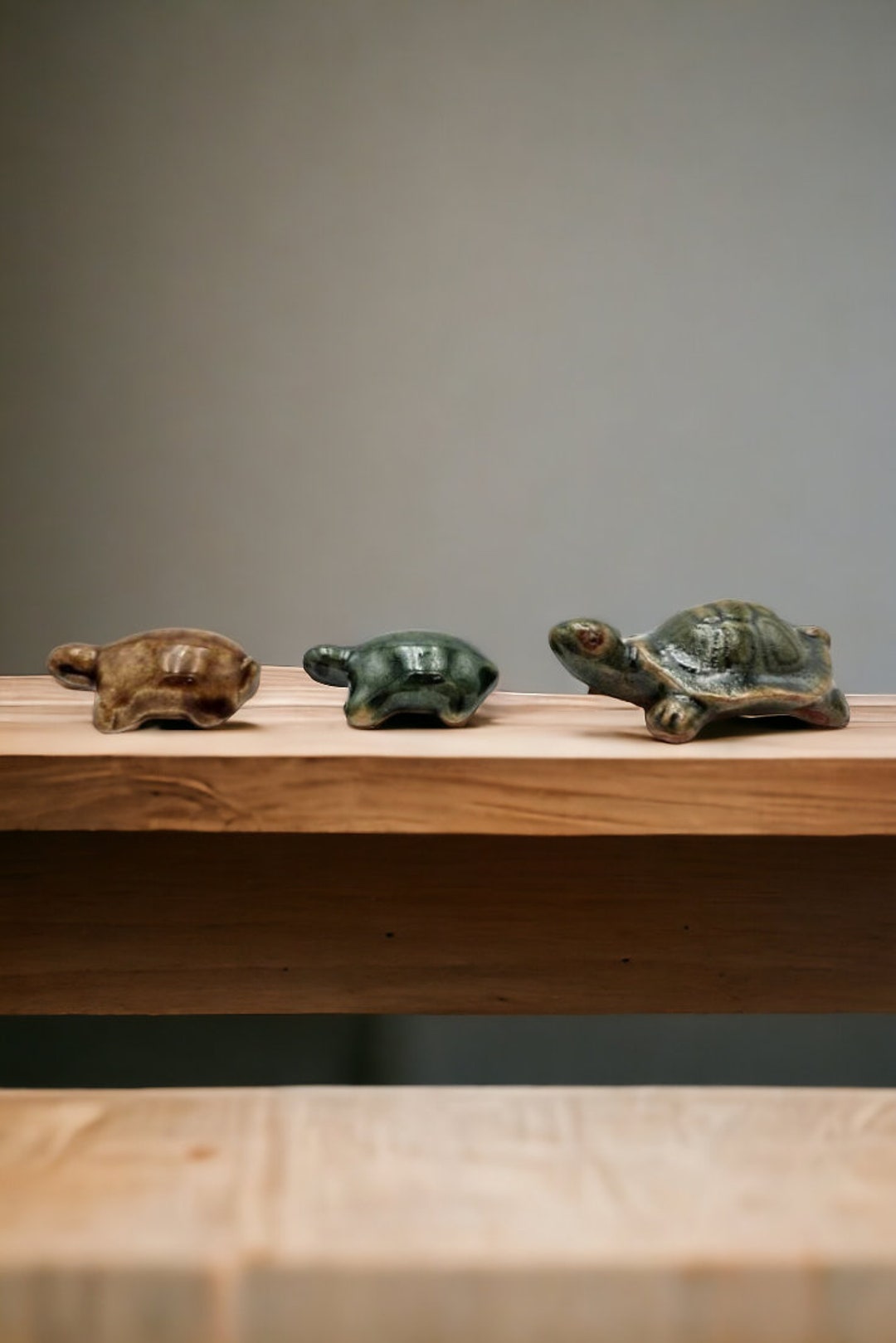 Big Turtle Figurine Ceramic Miniature Turtle Figure Pond Wildlife ...