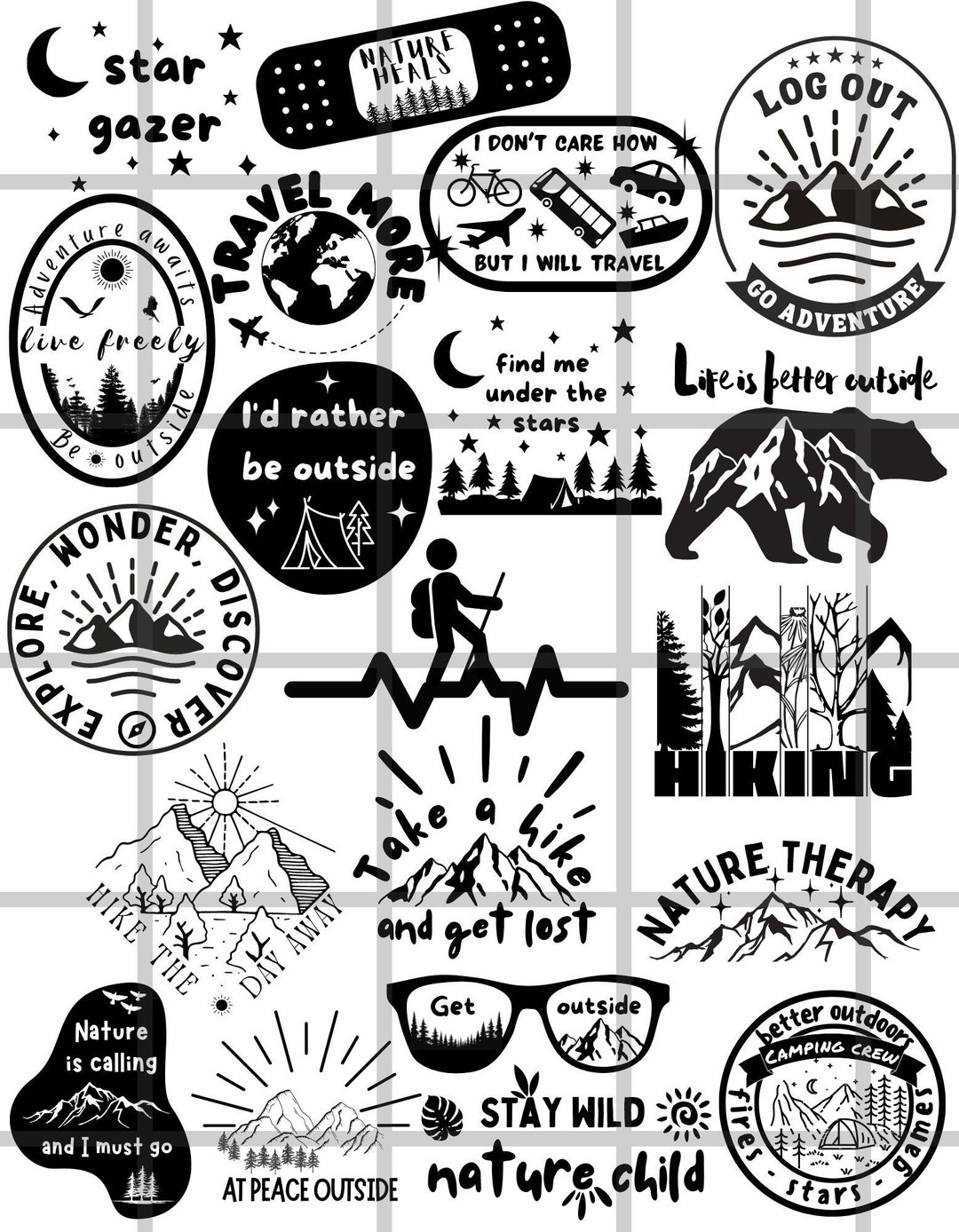 Outdoor/nature SVG Bundle 21 Nature Inspired Svg's & Png's - Etsy