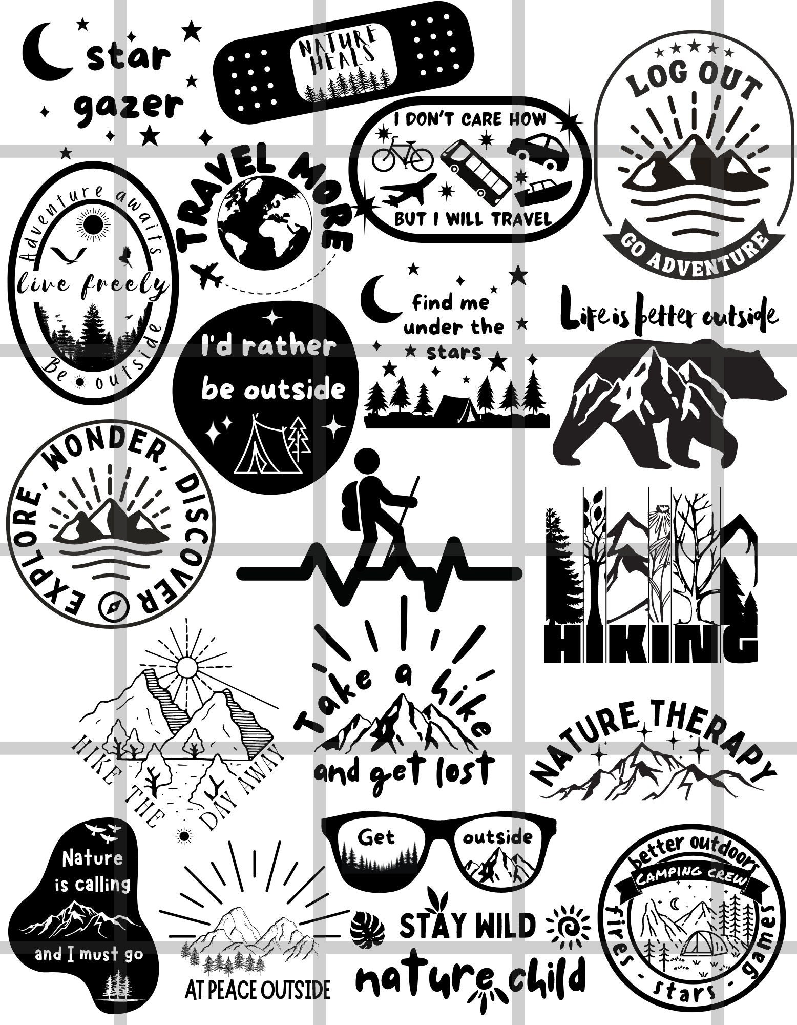 Outdoor/nature SVG Bundle 21 Nature Inspired Svg's & Png's - Etsy