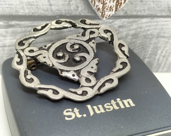 Justin Pewter Brooch - Etsy