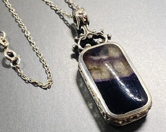 A Rare Blue John and Silver Pendant. - Etsy