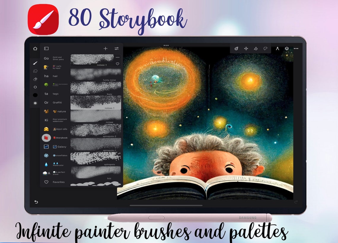 80 Storybook Brushes and Color Palettes for Infinite Painter - Etsy
