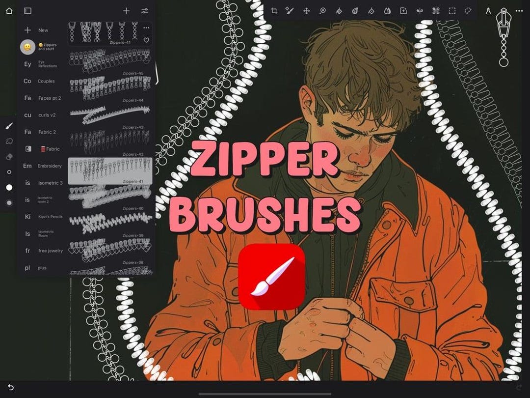 45 Zipper Brushes for Infinite Painter (not Hipaint Yet) - Etsy