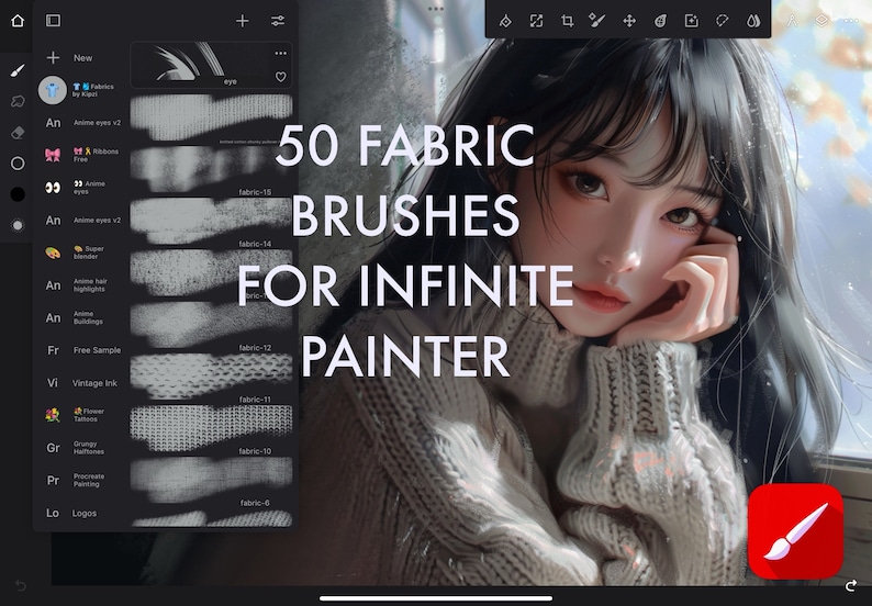 50 Fabric Infinite Painter Brushes - Etsy