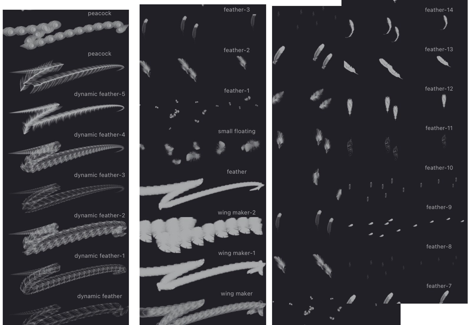 45 Automatic Feathers for Infinite Painter - Etsy