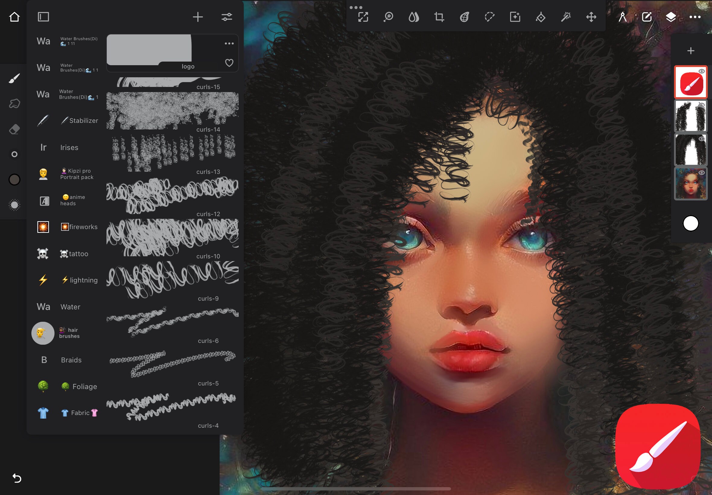 30 Curly Hair and Braids Brushes for Infinite Painter - Etsy