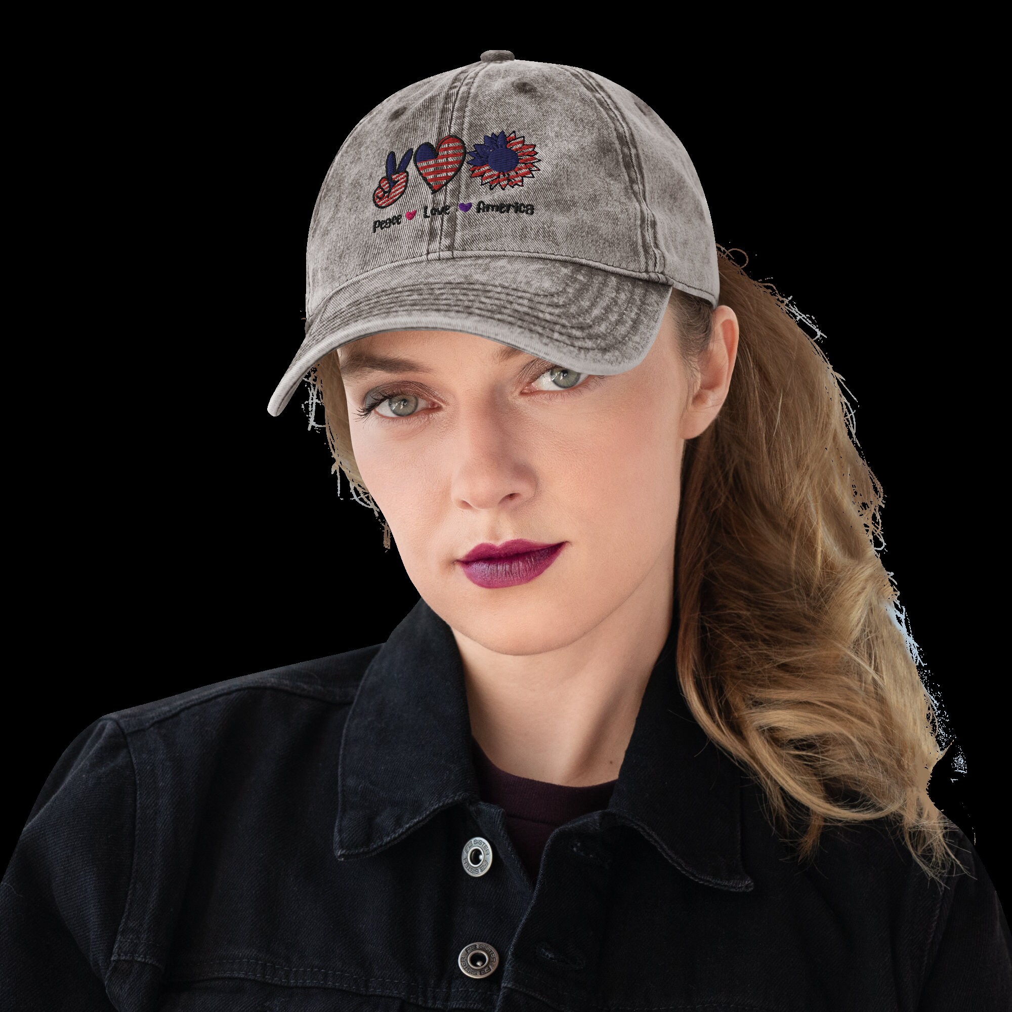 Peace Love America Vintage Cap - Etsy