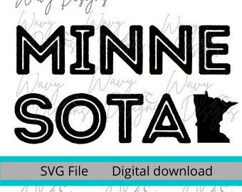 Minnesota Svg MN State Svg Instant Download Digital - Etsy
