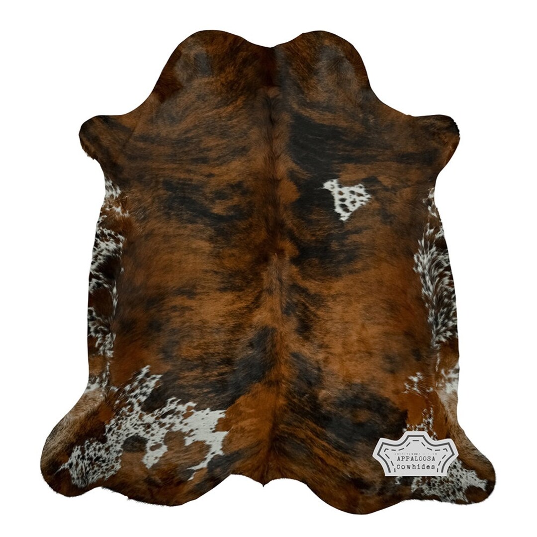 100% Genuine Leather Cowhide Rug in Medium Tricolor Large 6' X 7' Best ...