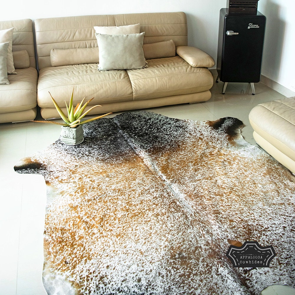 100% Genuine Leather Cowhide Rug in Natural Multicolor - Etsy
