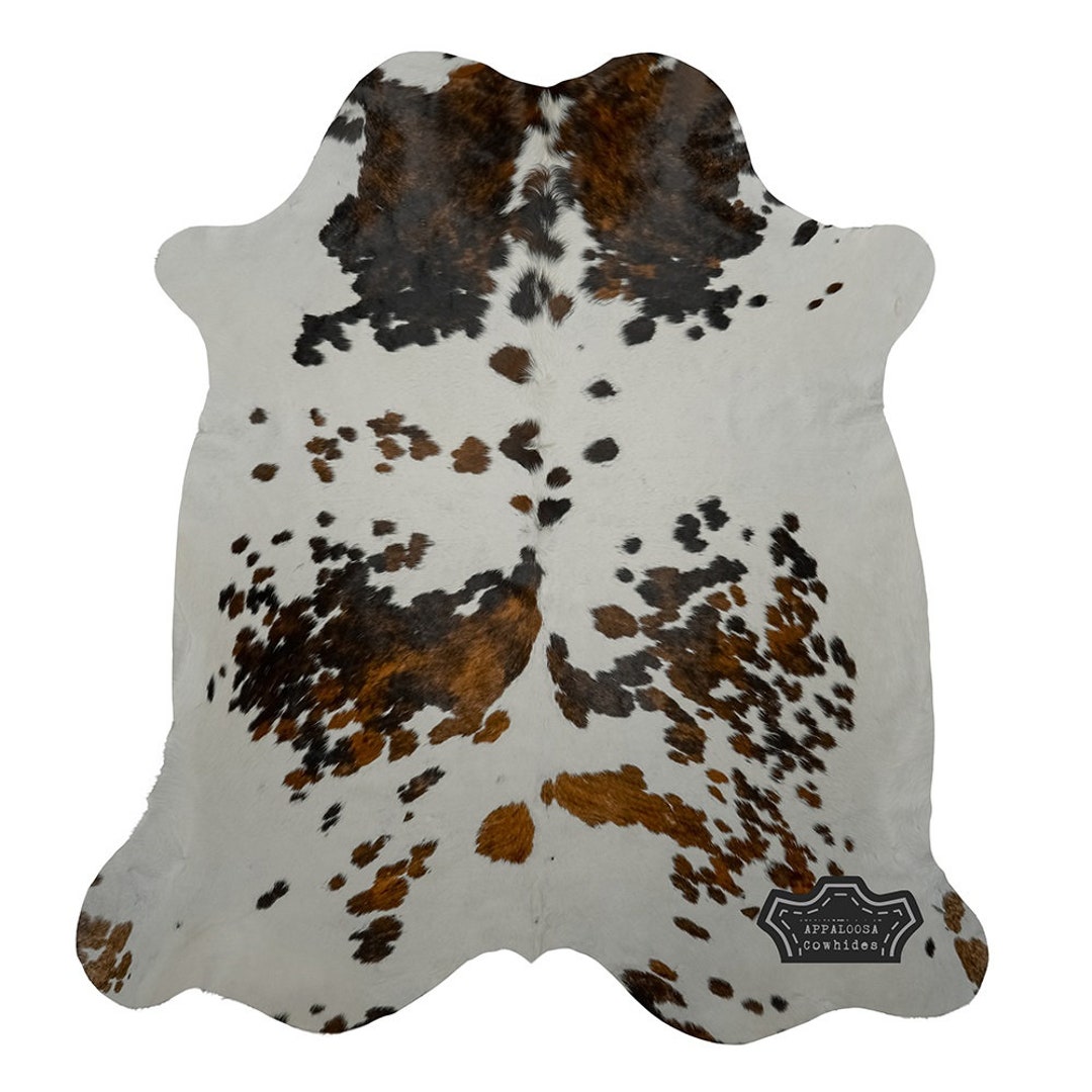 100% Genuine Leather Cowhide Rug in Light Tricolor Large 6' X 7' Best ...