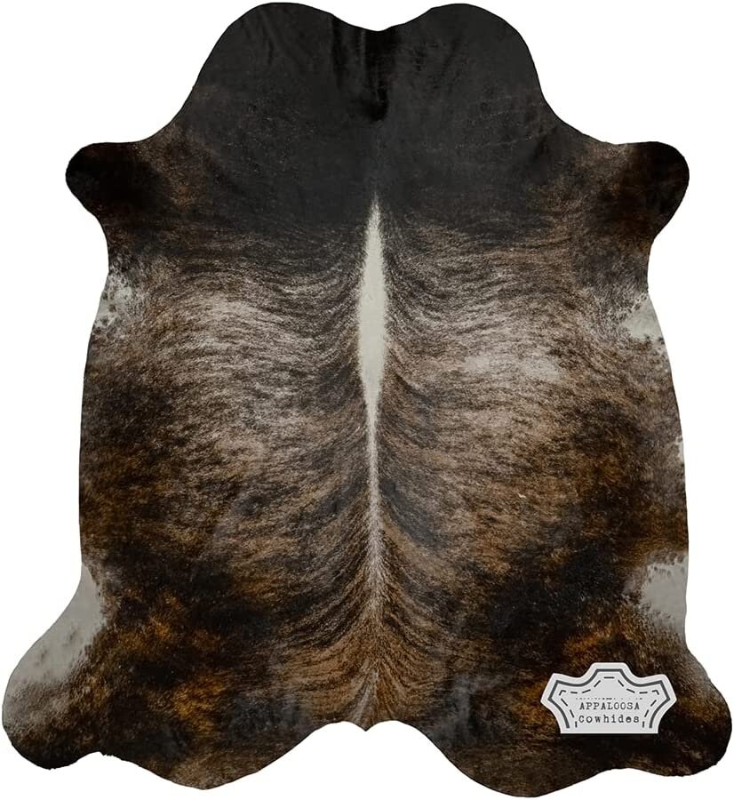 100% Genuine Leather Cowhide Rug in Dark Brindle Medium - Etsy