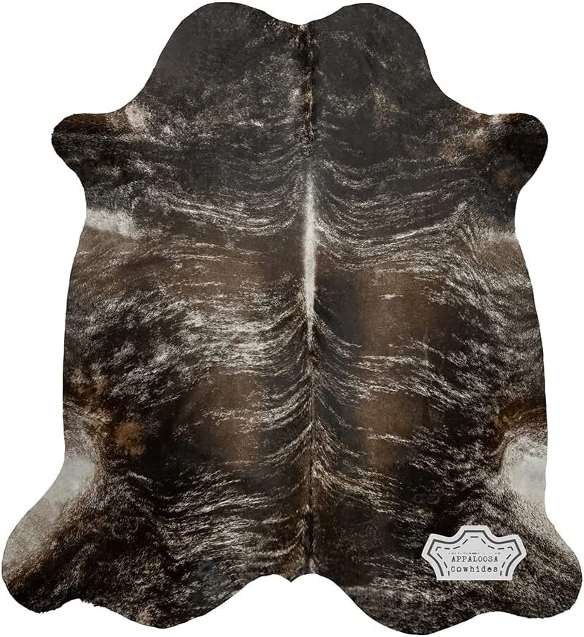 100% Genuine Leather Cowhide Rug in Dark Brindle Medium - Etsy