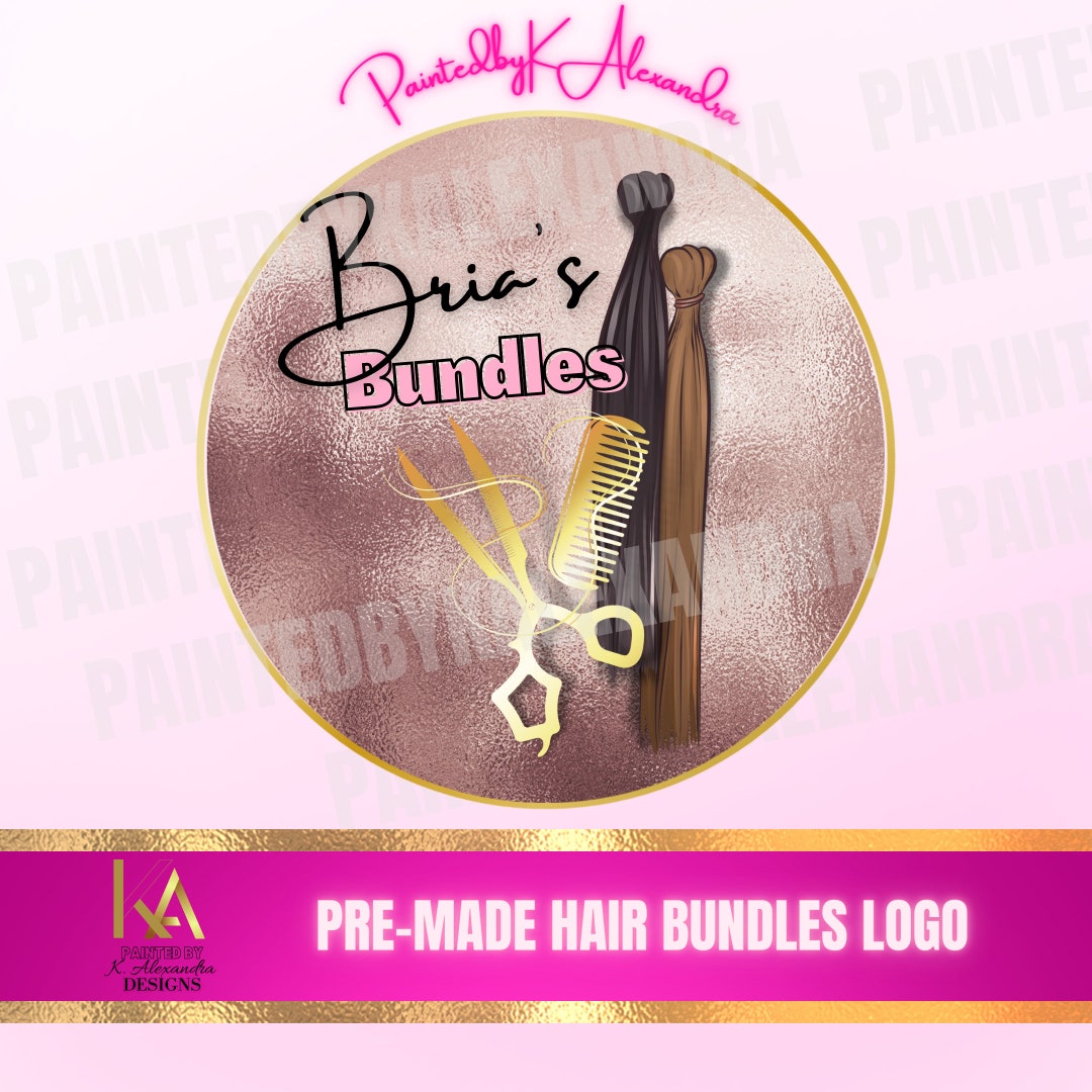 Hair Bundles Logo, Hair Logo, Hair Stylist Logo, Pre-made Logo - Etsy