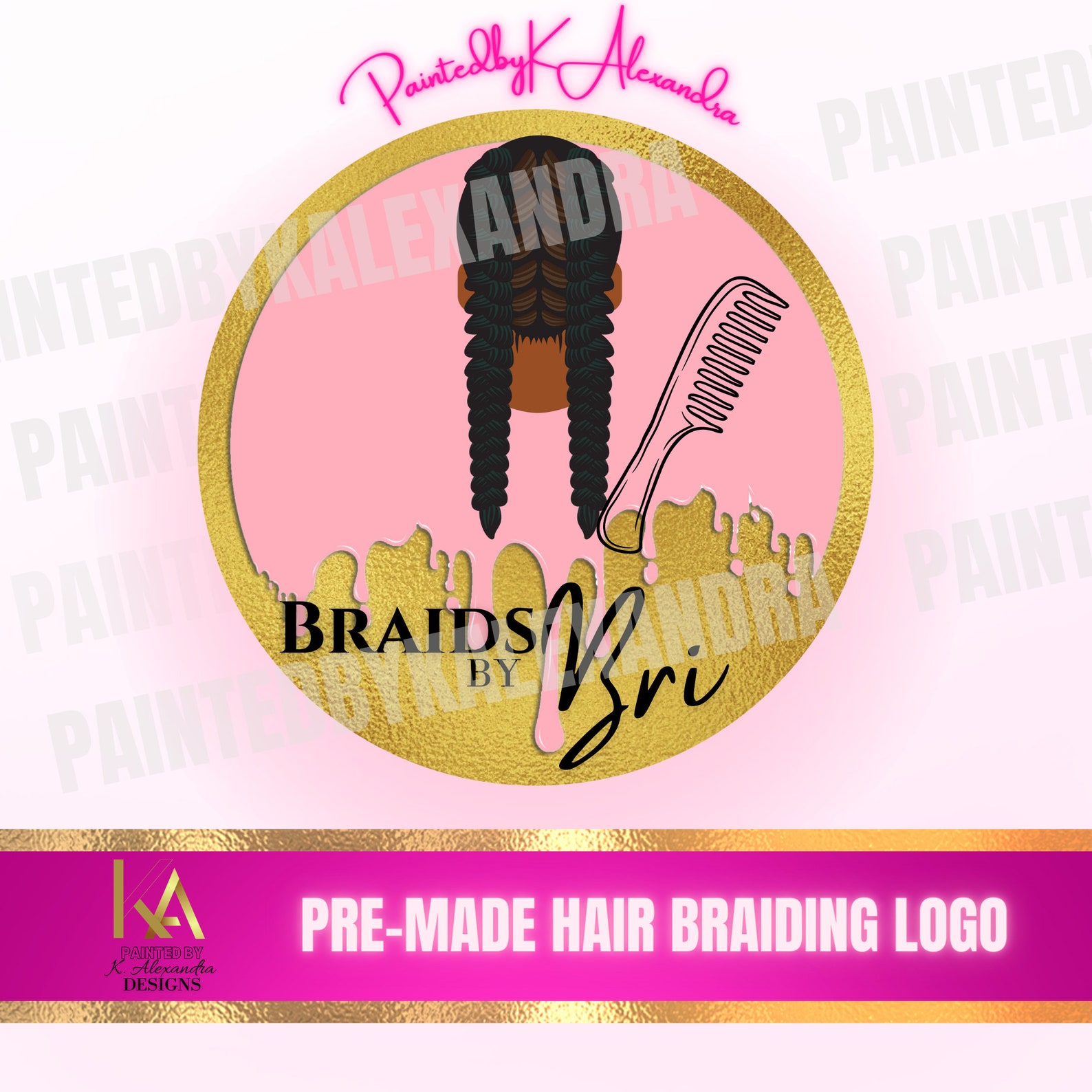 Braids Logo, Hair Braiding Logo, Braid Logo, Hair Logo, Pre-made ...