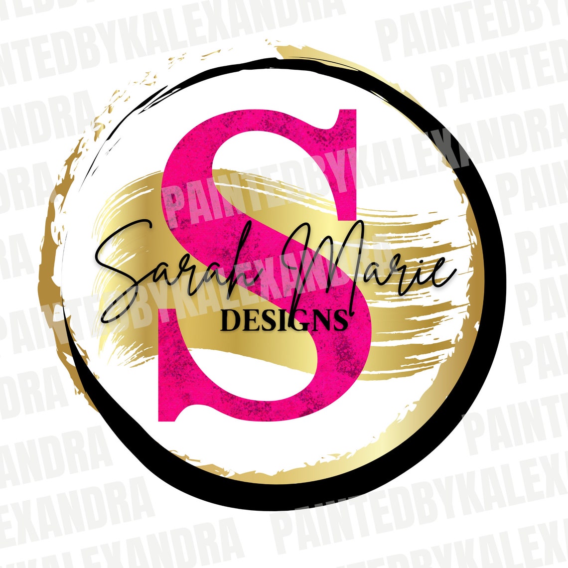 Pink & Gold Logo, Text Logo, Pre-made Logo Design, Luxury Logo, Modern ...