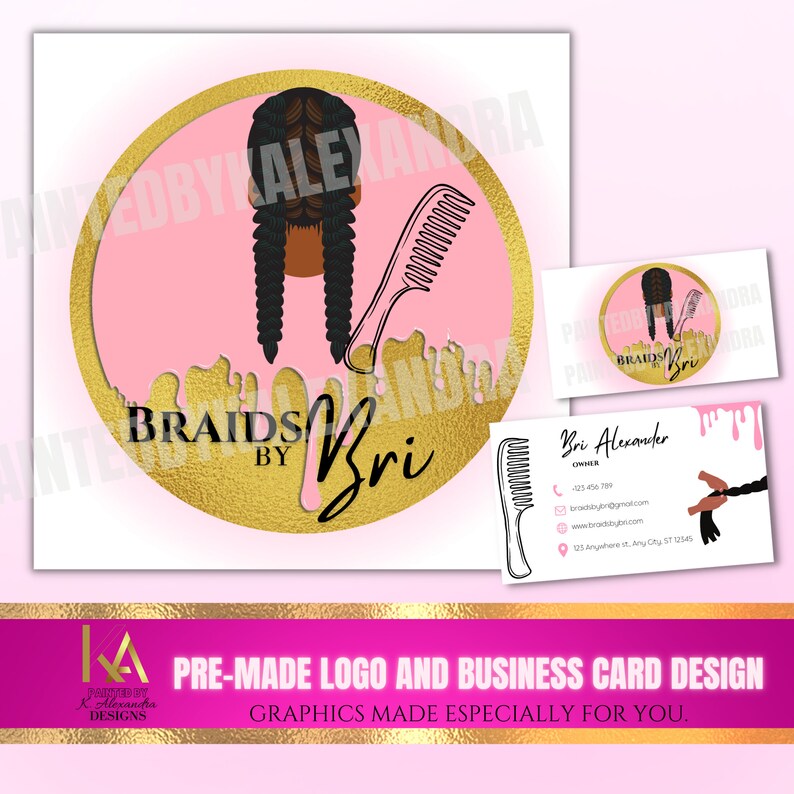 Braids Logo, Hair Braiding Logo, Braid Logo, Hair Logo, Pre-made ...