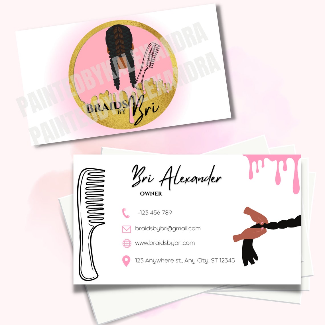 Braids Logo, Hair Braiding Logo, Braid Logo, Hair Logo, Pre-made ...