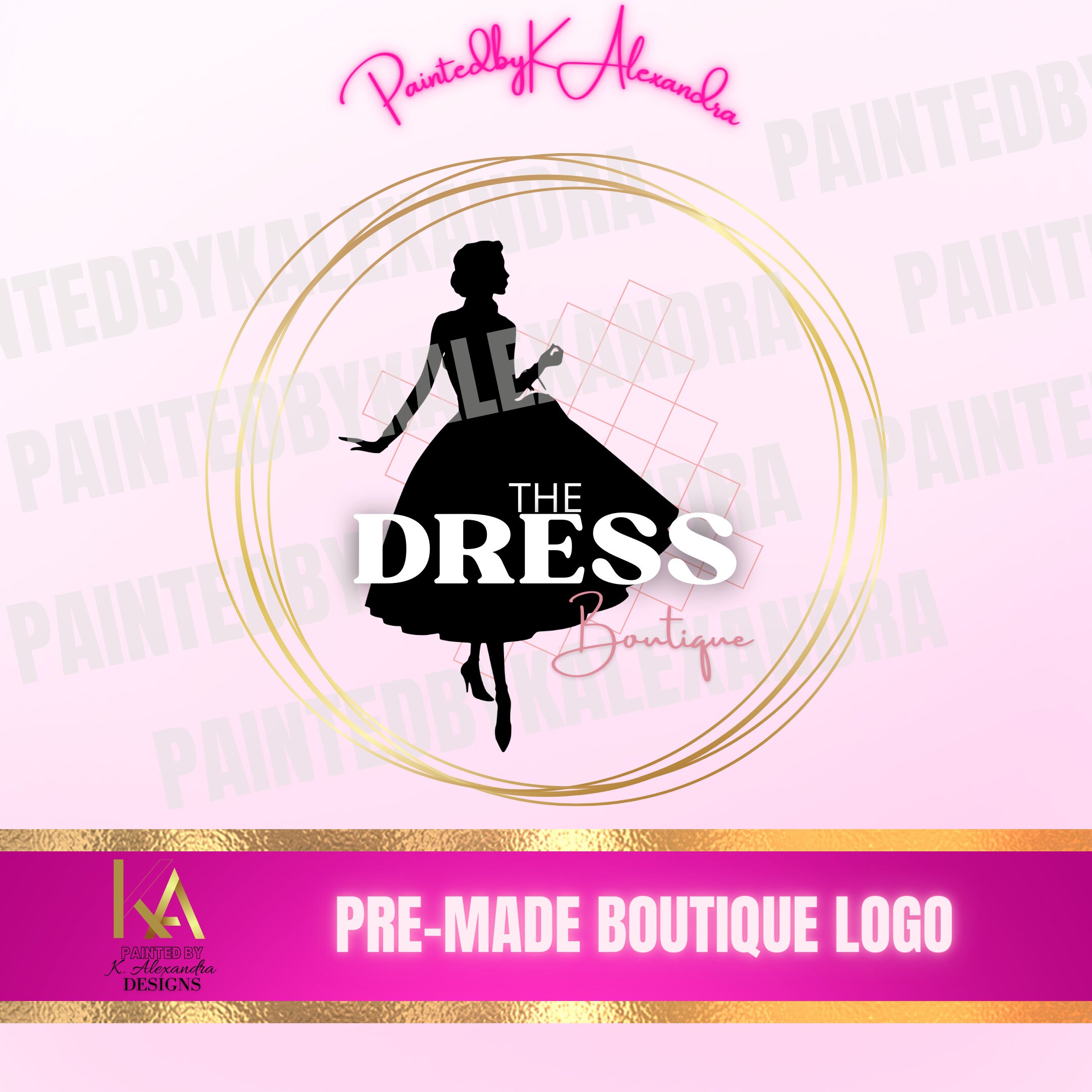 Boutique Logo, Dress Logo, Pre-made Logo, Fashion Logo, Dress Logo ...