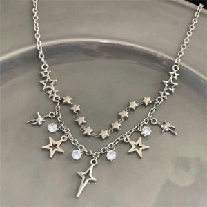 YK2 Star Necklace Titanium Steel Street Style Starburst Necklace ...