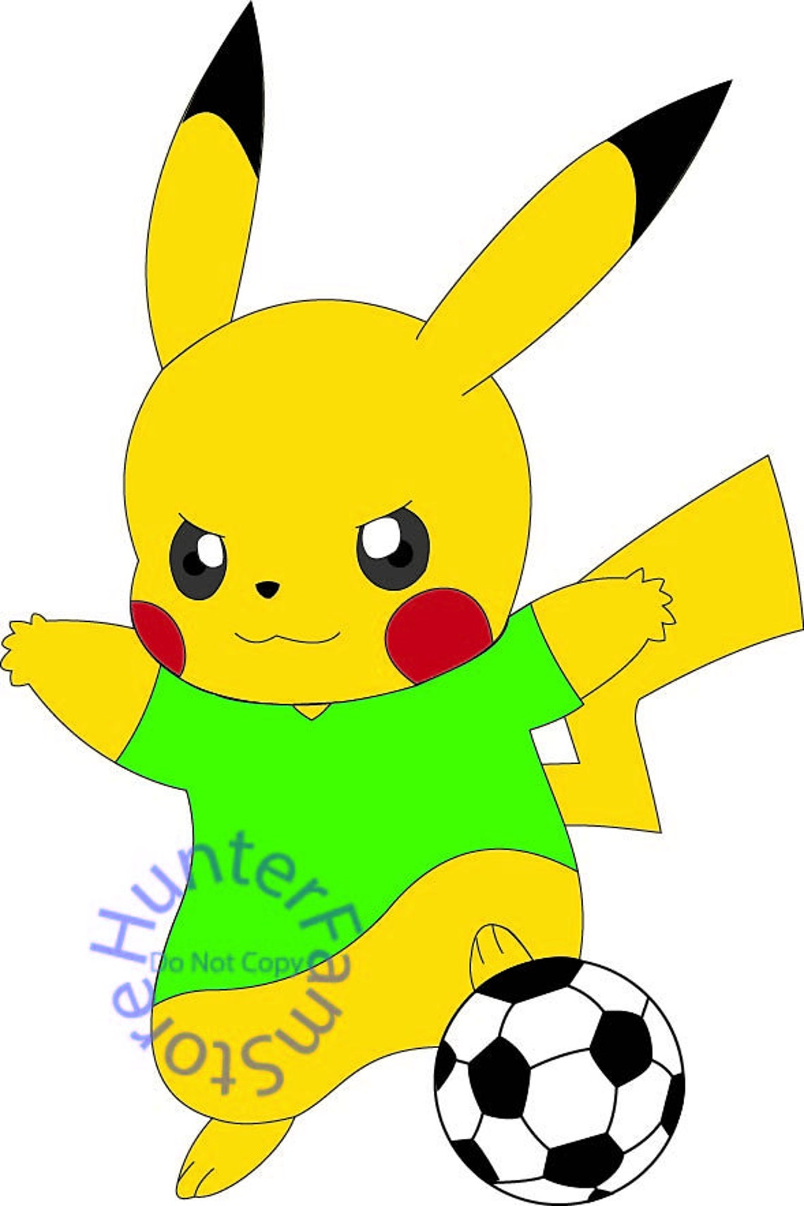 Pikachu Playing Soccer Digital Image - Etsy