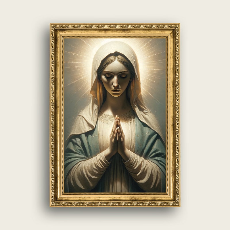 Virgin Mary Oil Painting - Etsy