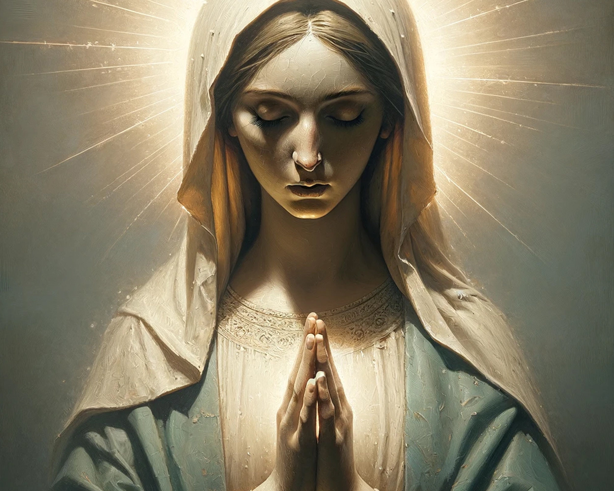 Blessed Virgin Mary Digital Download - Virgin Mary Oil Painting Print ...