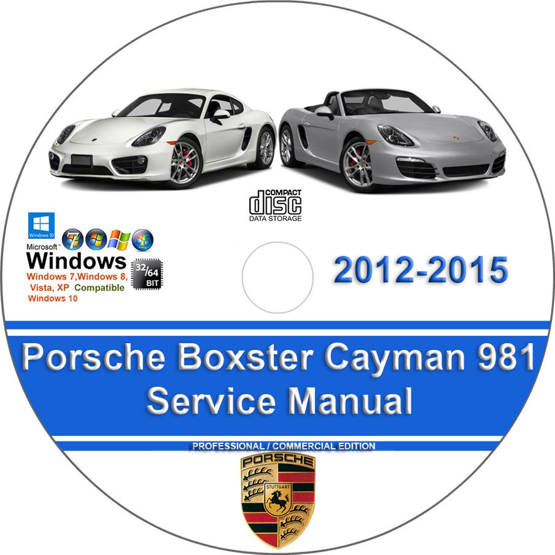 Porsche 981 Boxster Cayman 2012 2013 2014 2015 Workshop Service Repair Manual on CD - Etsy