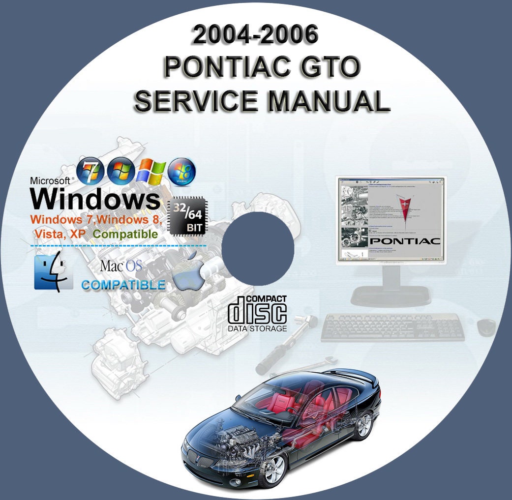 Pontiac GTO 2004 2005 2006 Service Repair Manual on CD - Etsy