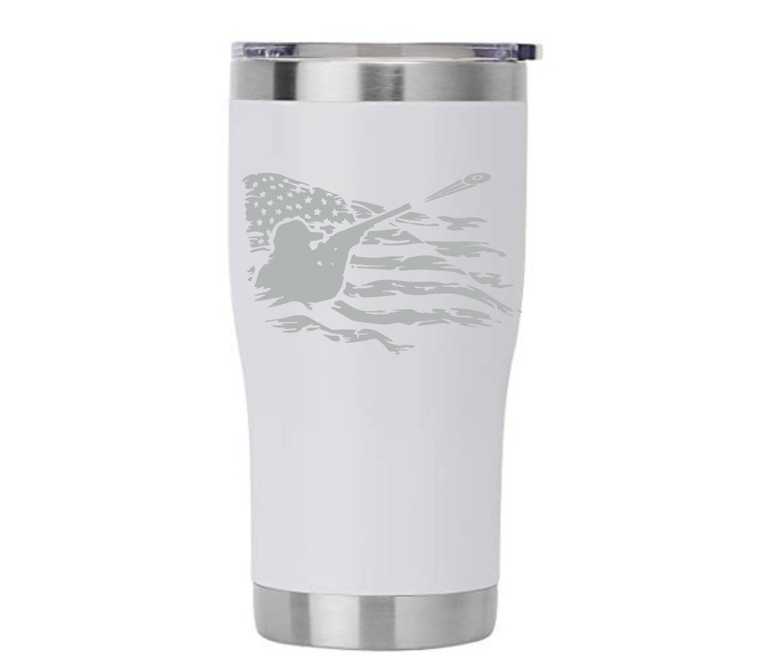 American Flag Shooter | ENGRAVED Insulated Tumbler 20 Oz | Travel Mug ...