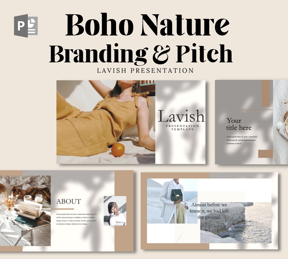 Minimal Clean Boho Modern Style Powerpoint, Animated Presentation ...