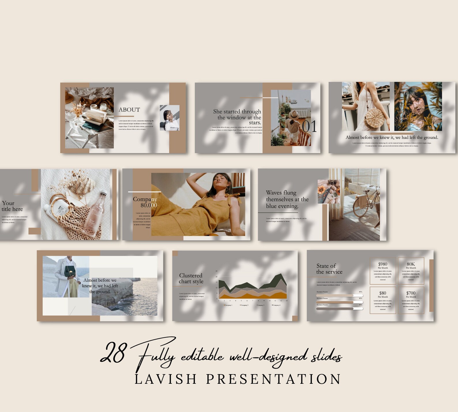 Minimal Clean Boho Modern Style Powerpoint, Animated Presentation ...