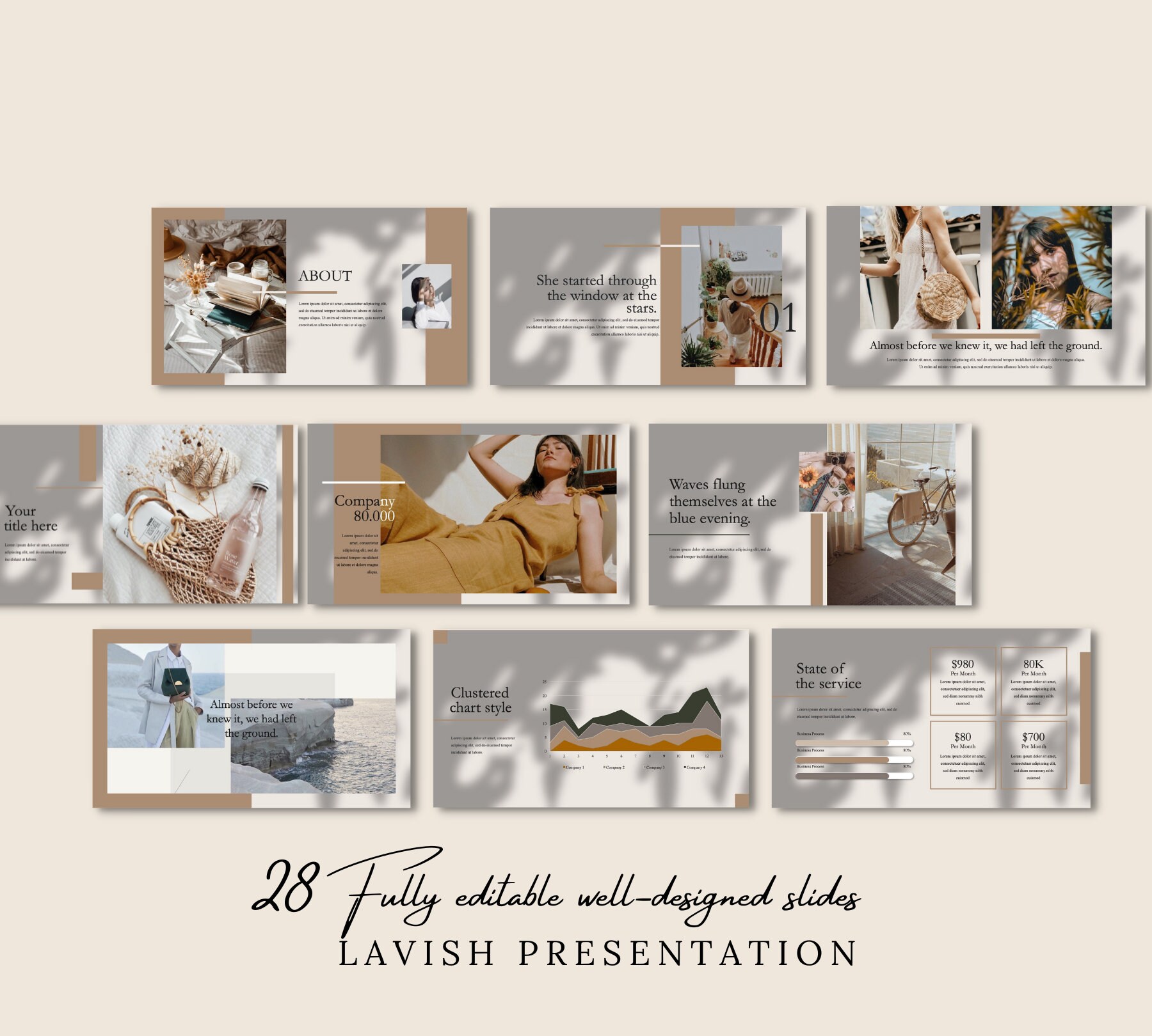 Minimal Clean Boho Modern Style Powerpoint, Animated Presentation ...