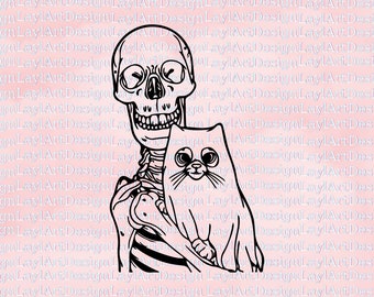 Cat Skeleton Svg - Etsy