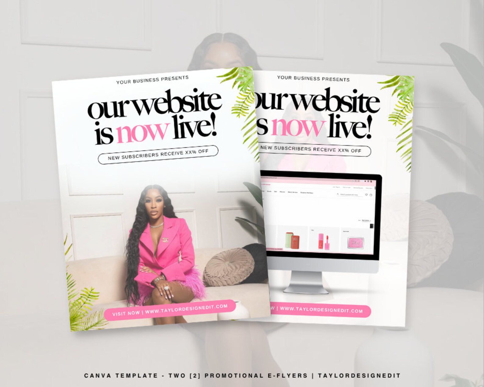 2 Website Launch Flyers Grand Opening Customizable Canva Template - Etsy