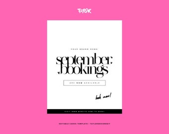 Editable September Fall Calendar, Booking Now Available, Appointment ...