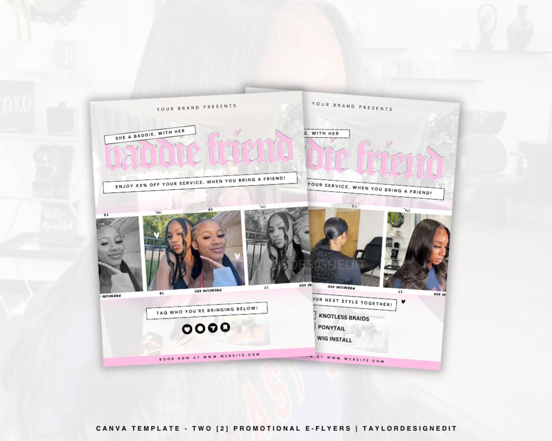 2 'bring A Friend' Sale Flyers Bestfriend Deal Flyer Customizable Canva ...