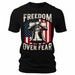 Men's Freedom Over Fear Liberty Bell T-shirt Patriotic Short Sleeve ...