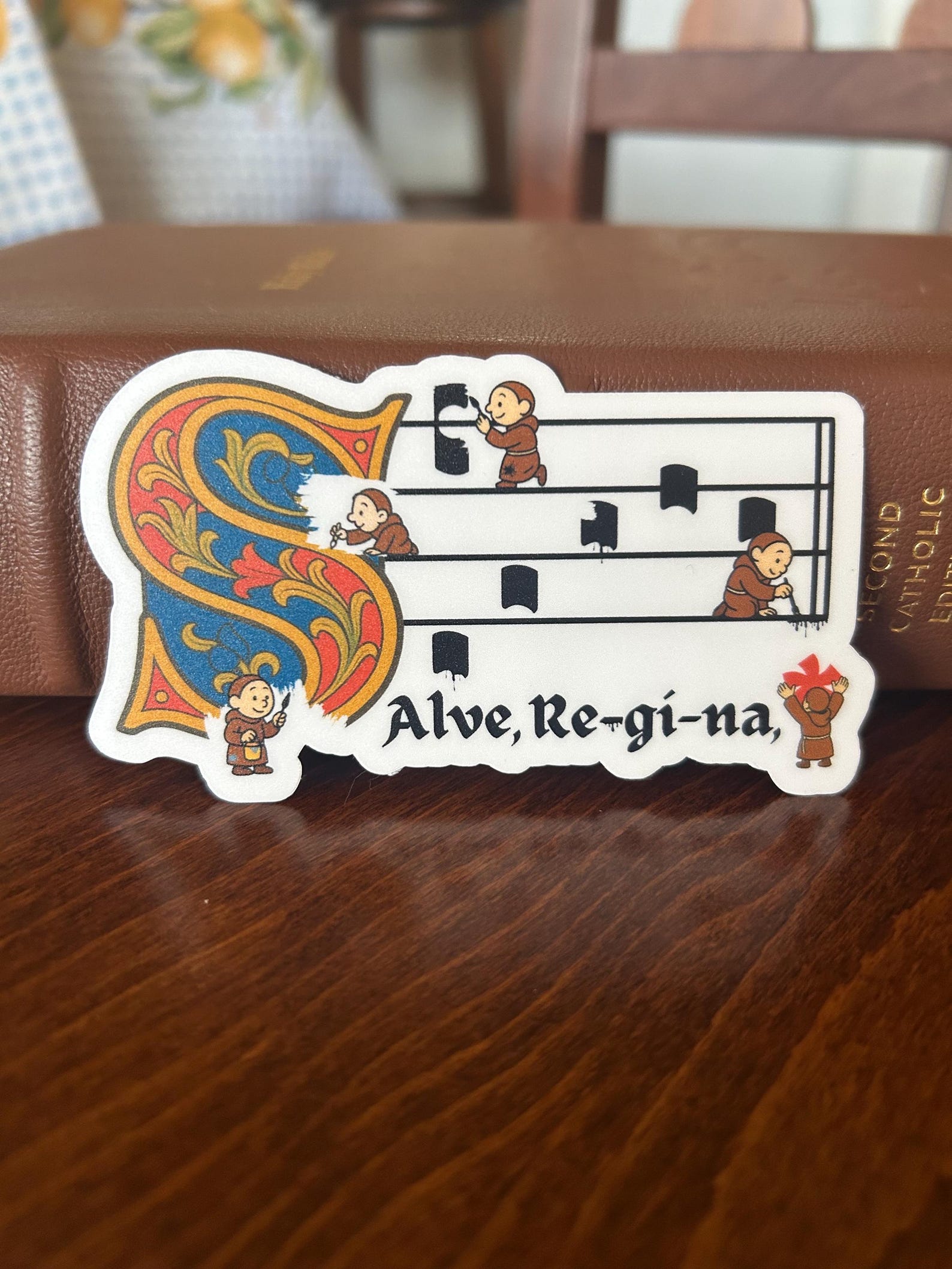 Regina Caeli Gregorian Chant Catholic Hand-made Sticker Drawn by Monks ...